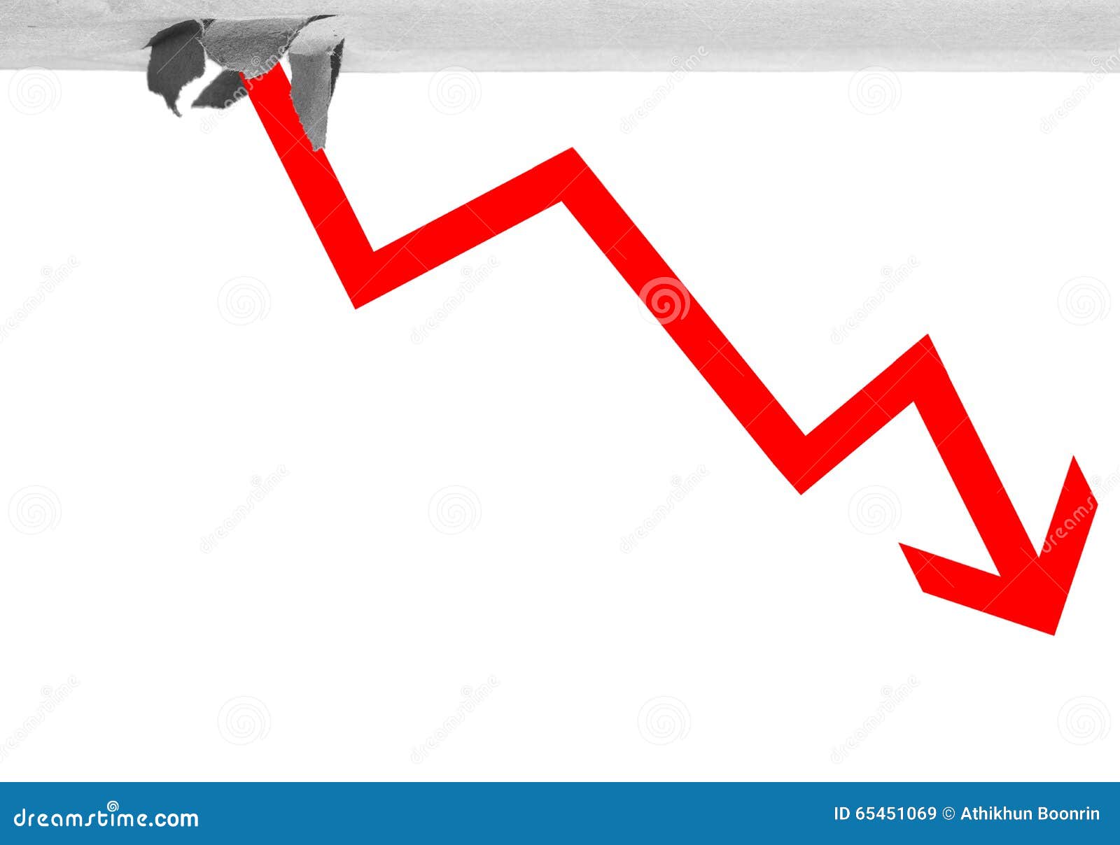 Flecha Roja a Través De La Línea Baja Stock de ilustración ...