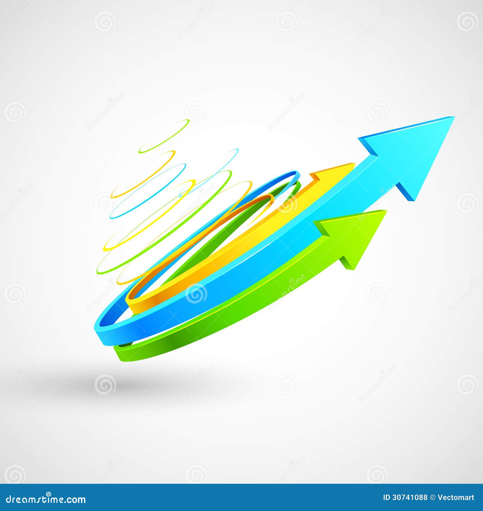 Flecha torcida colorida ilustración del vector. Ilustración de aumento ...