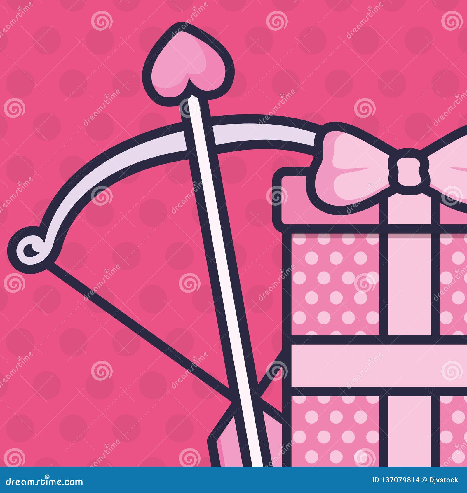 Flecha y arco de amor ilustración del vector. Ilustración de tarjeta ...