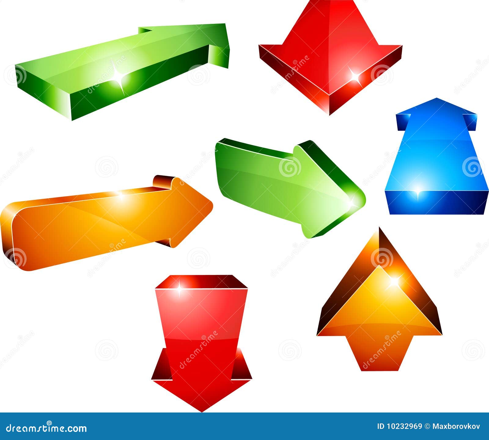 Flechas 3d. ilustración del vector. Ilustración de dimensional - 10232969