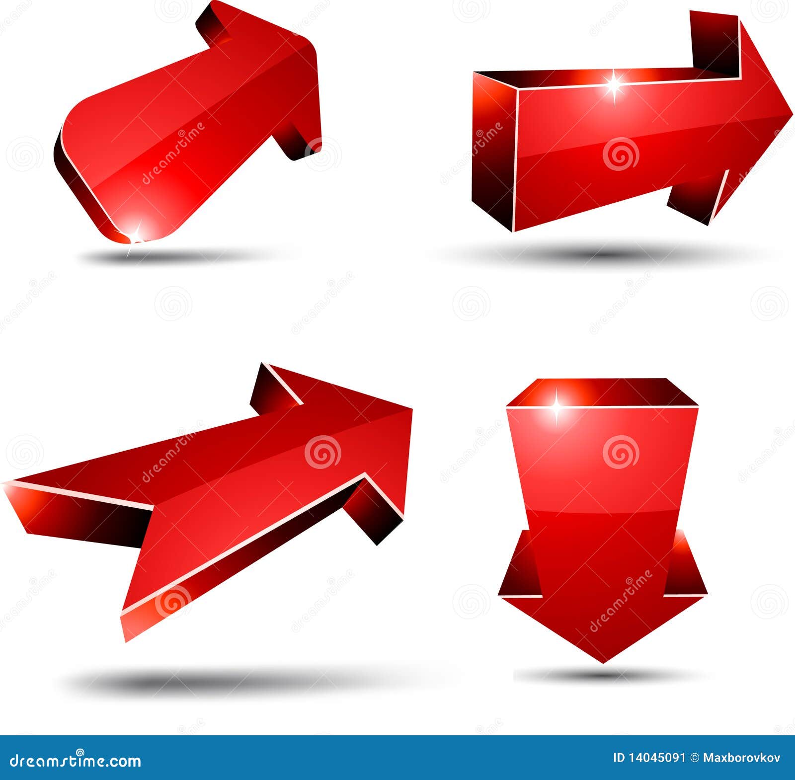 Flechas 3d. ilustración del vector. Ilustración de reflexivo - 14045091