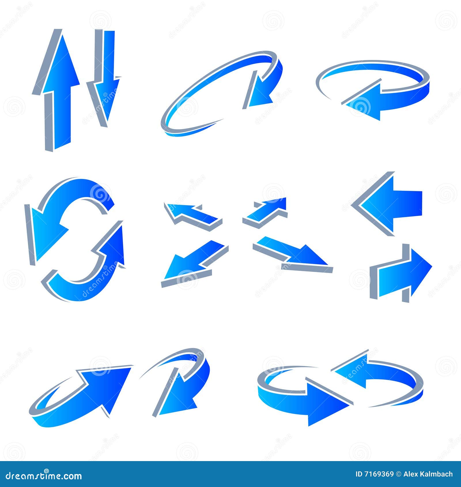Flechas 3D ilustración del vector. Ilustración de vector - 7169369