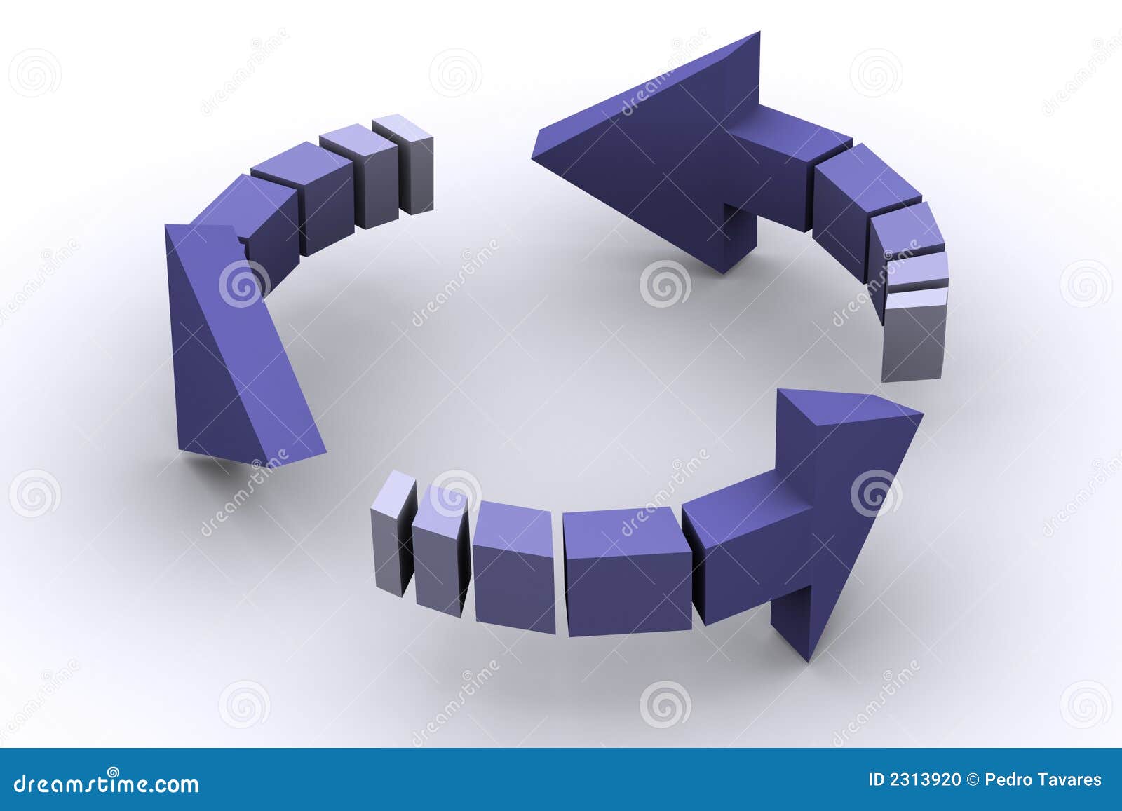 Flechas 3d en ciclo stock de ilustración. Ilustración de diagonal - 2313920