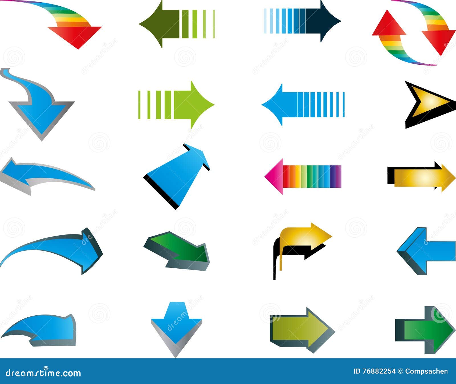 Flechas, Colección De Las Flechas, Símbolos, Caracteres, Vector ...