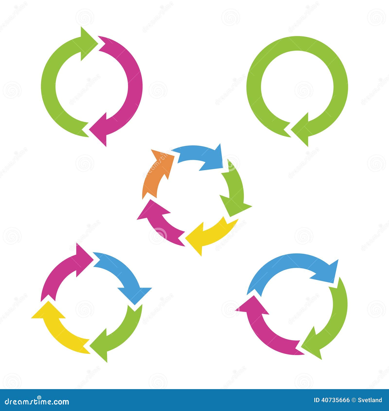 Flechas Coloridas Del Ciclo Ilustración del Vector - Ilustración de ...