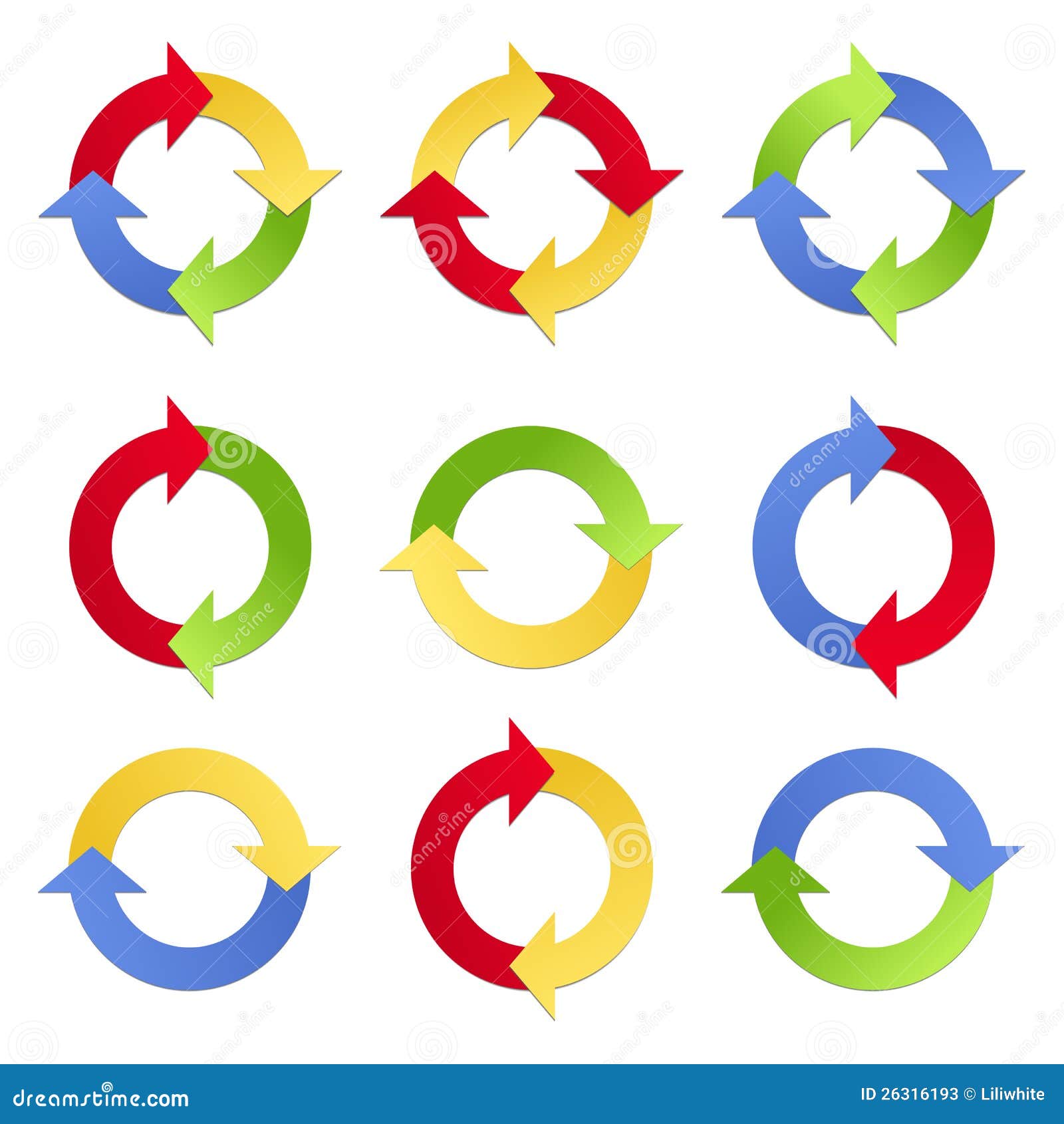 Flechas Coloridas En Círculos Ilustración del Vector - Ilustración de ...