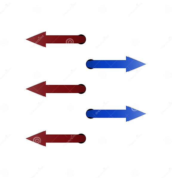 Flechas contrarias ilustración del vector. Ilustración de azul - 29089143