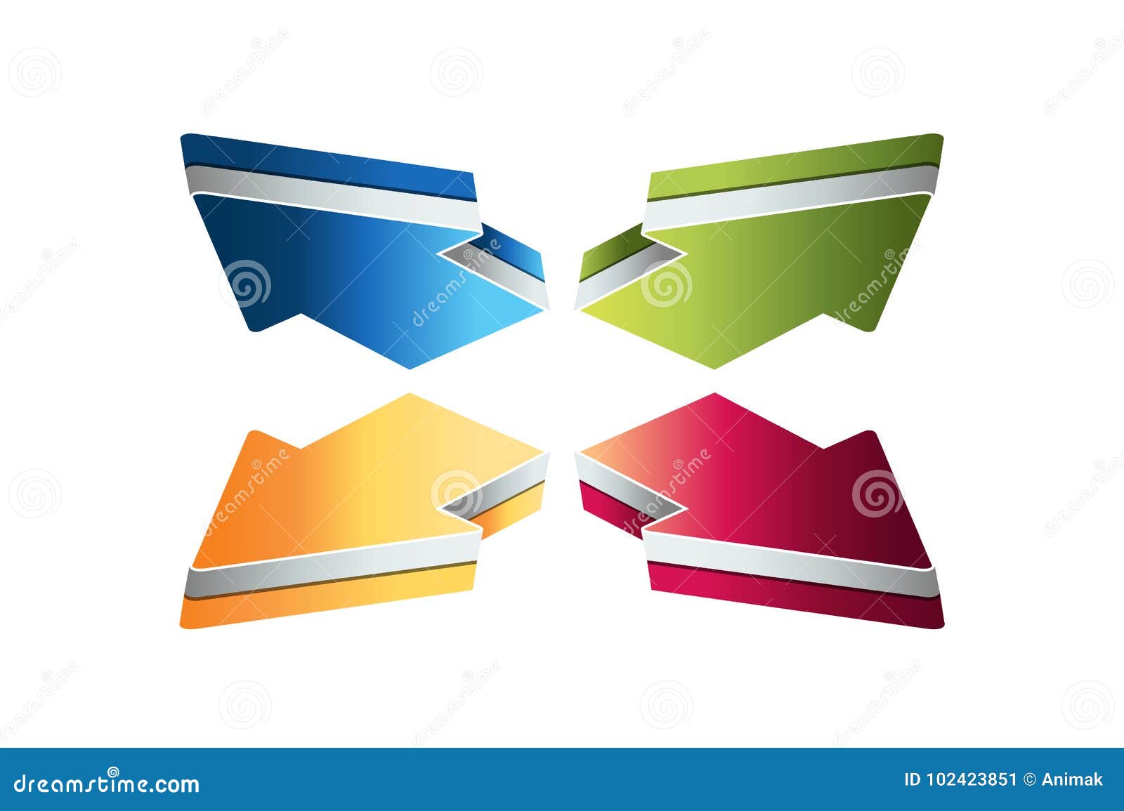 4 Flechas Cuatro Pasos Diagram, Los Elementos, Cartas, Infographics ...