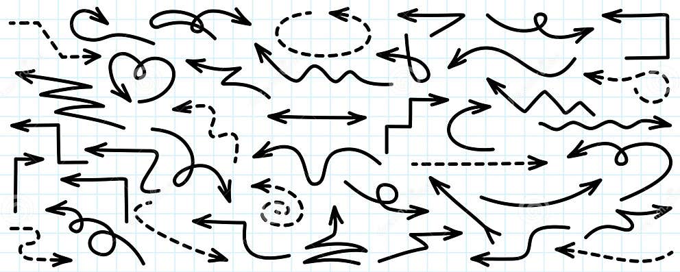 Flechas Curvadas De Conjunto De Elementos De Flecha Ilustración del ...