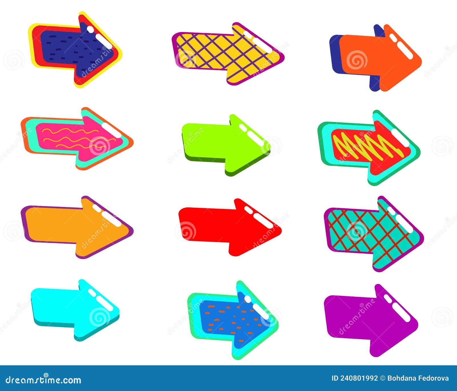 Flechas De Colores Sobre Fondo Blanco Ilustración del Vector ...