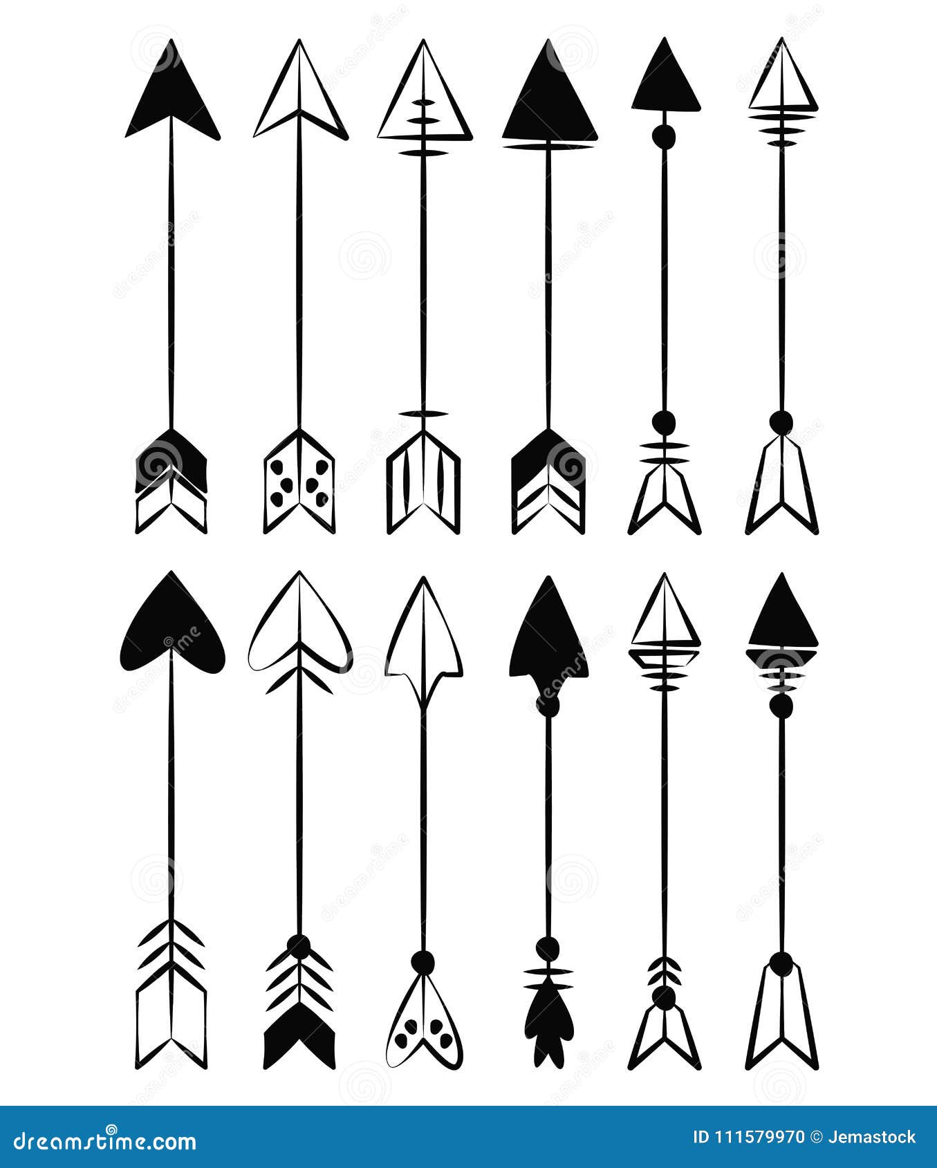 Flechas Decorativas Del Arco Ilustración del Vector - Ilustración de ...