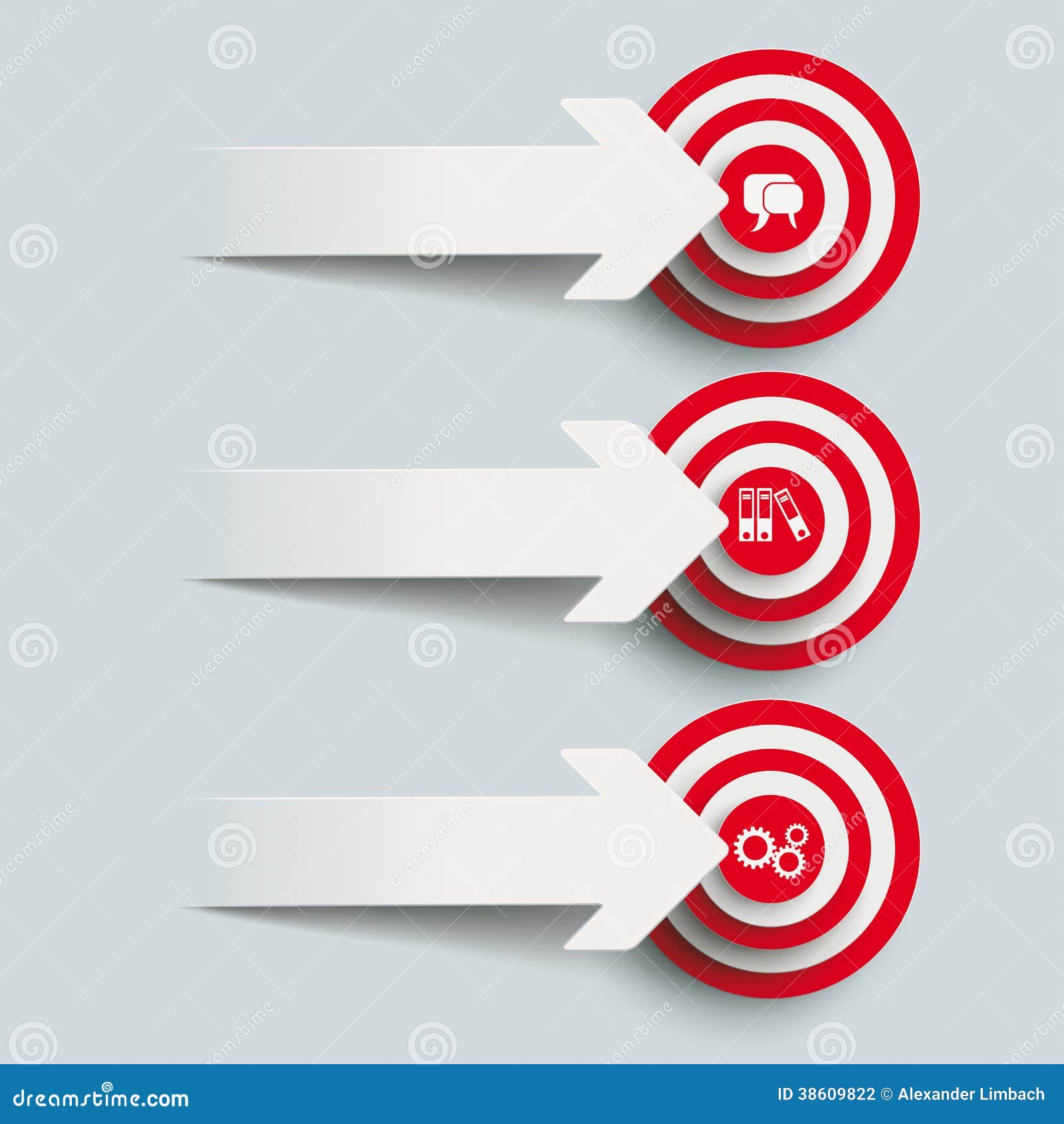 3 Flechas Del Corte Del Papel 3 Blancos PiAd Ilustración del Vector ...