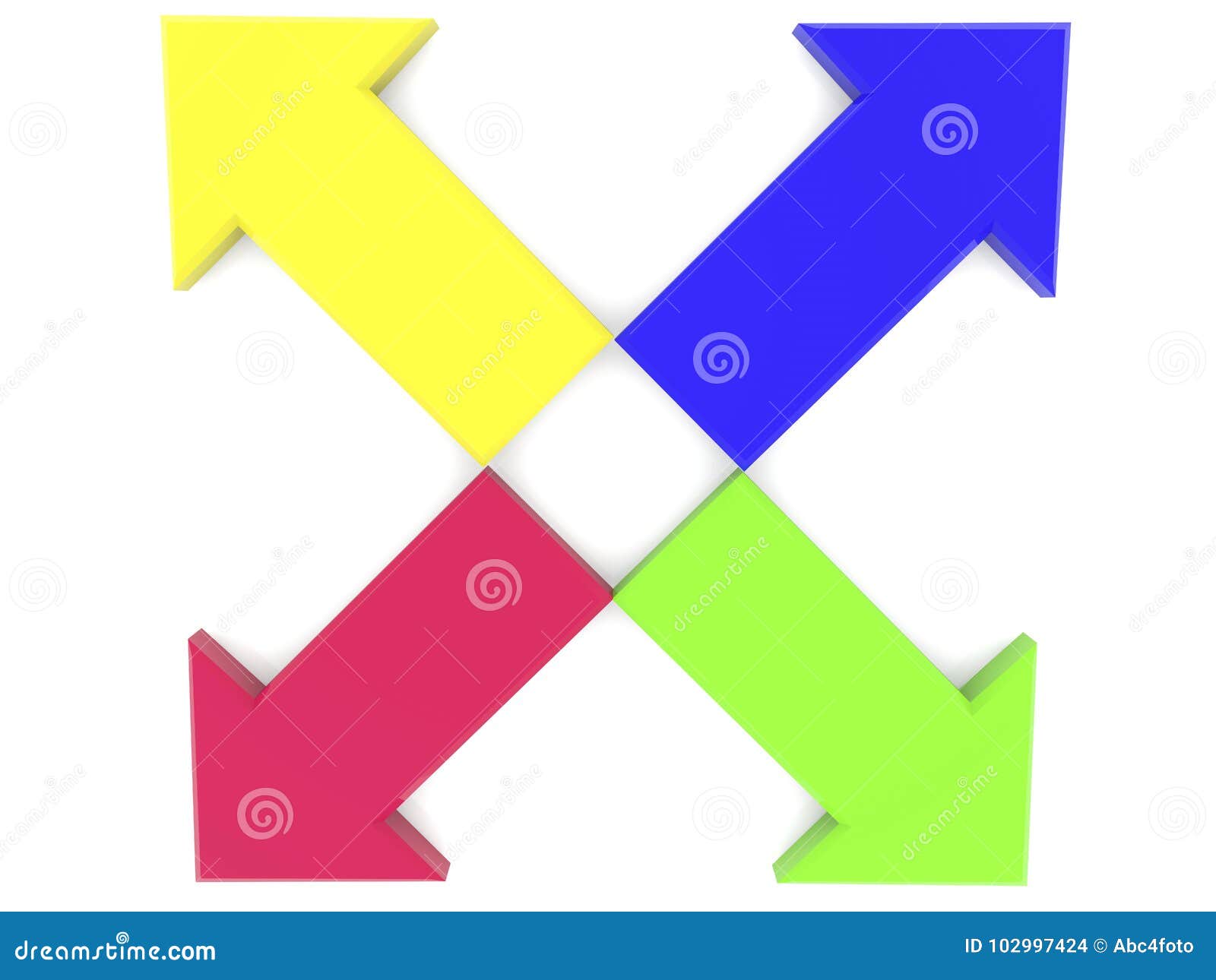 Flechas en cuatro lados stock de ilustración. Ilustración de efecto ...