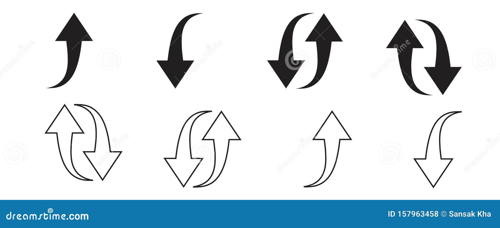 Flechas en fondo blanco stock de ilustración. Ilustración de retroceder ...