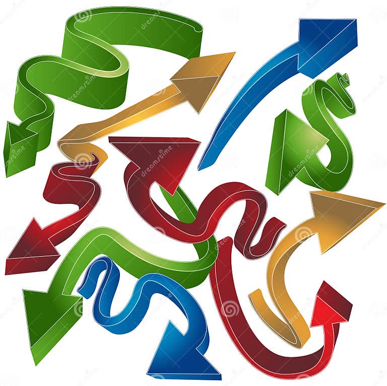 Flechas locas 3D ilustración del vector. Ilustración de potencia - 9275213