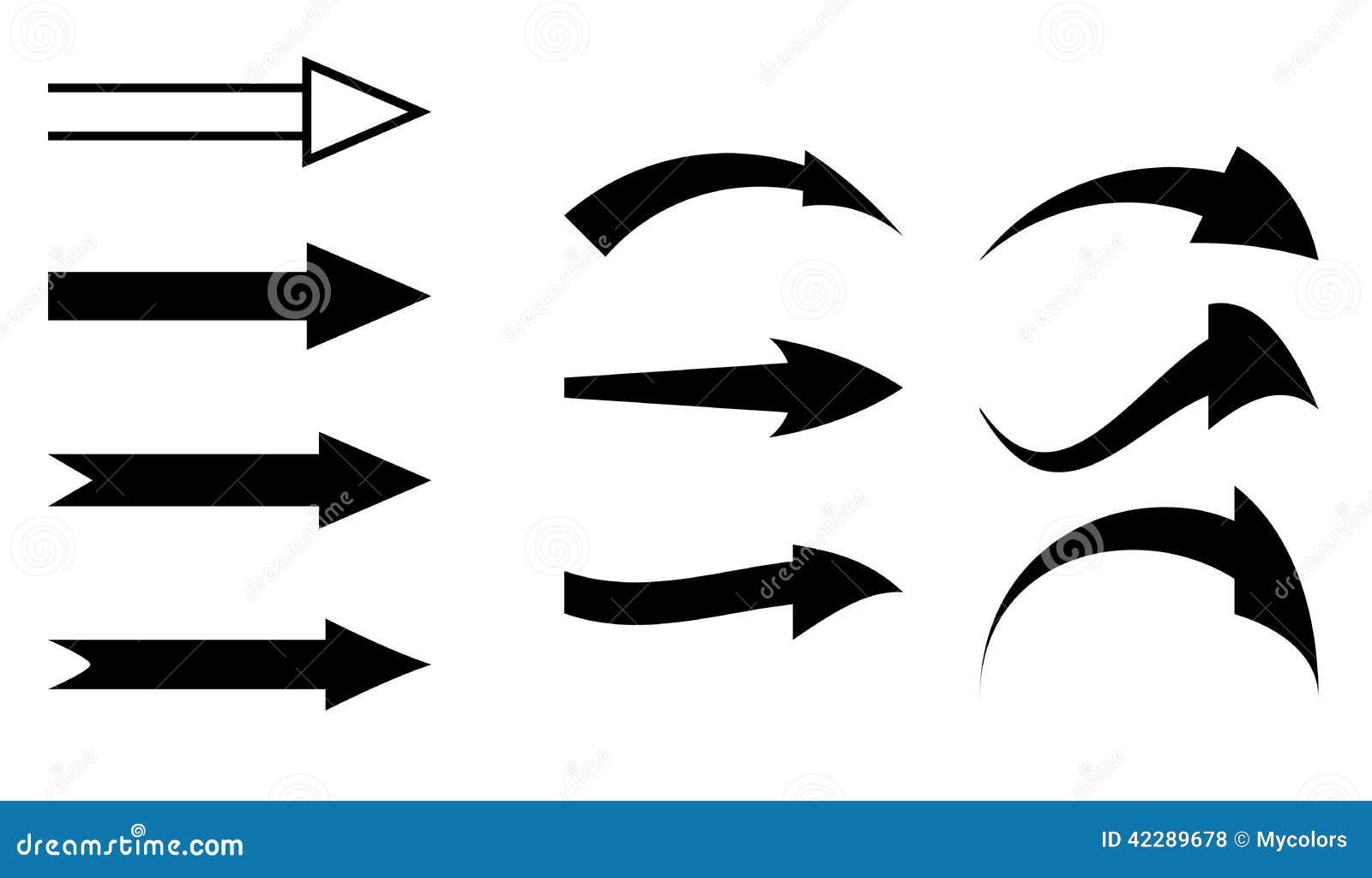 Flechas Negras - Sistema De Elementos Ilustración del Vector ...