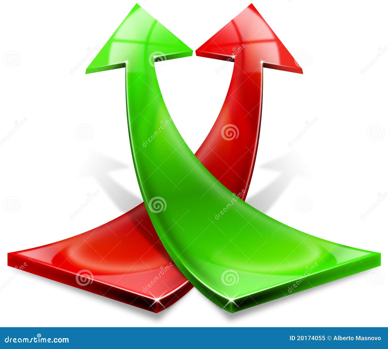 Flechas Positivas Rojas Y Verdes Stock de ilustración - Ilustración de ...