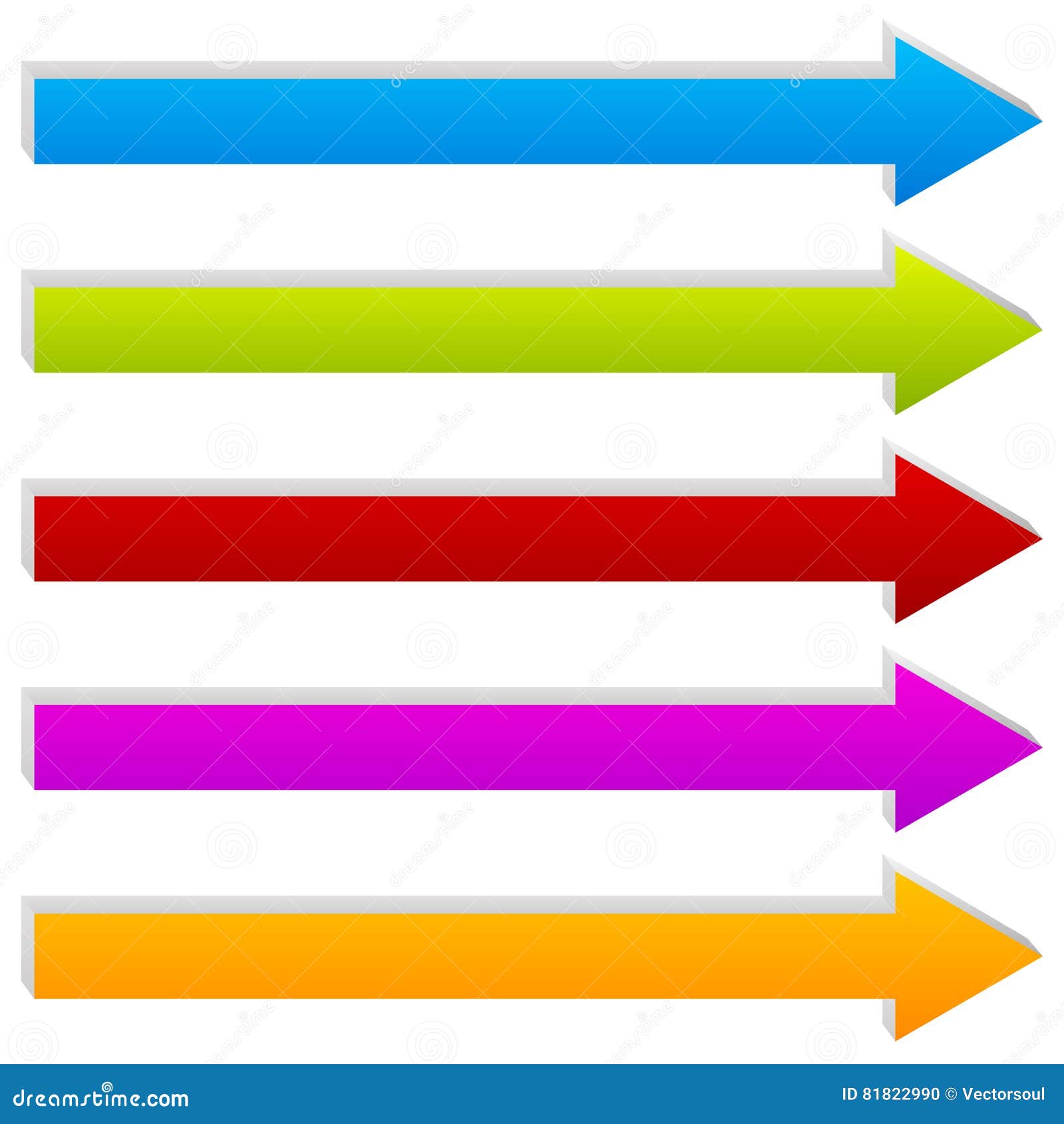 Flechas Rectas 3d En Varios Colores Formas De La Flecha Ilustración del ...