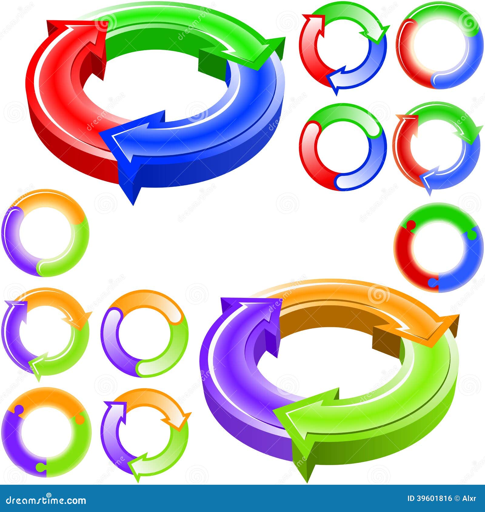 Flechas redondas del color ilustración del vector. Ilustración de ...