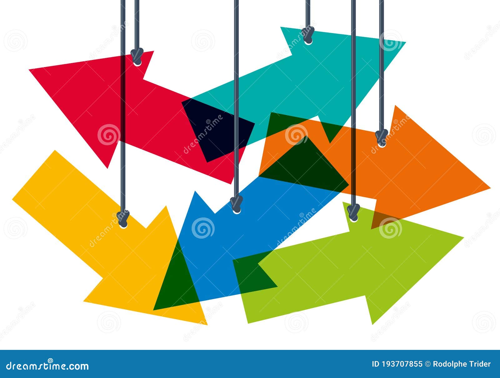 Several Colored Arrows Symbolize the Choice between Several Directions ...