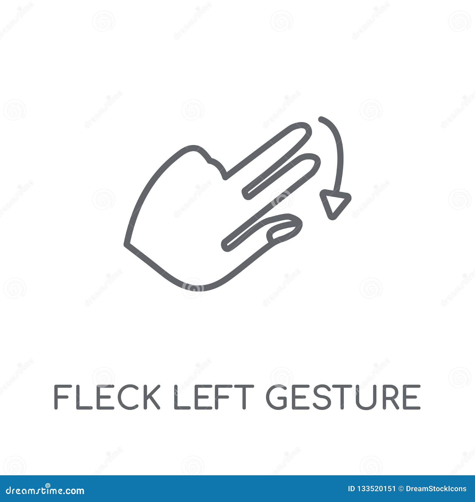 Fleck Left Gesture Linear Icon. Modern Outline Fleck Left Gestur Stock ...