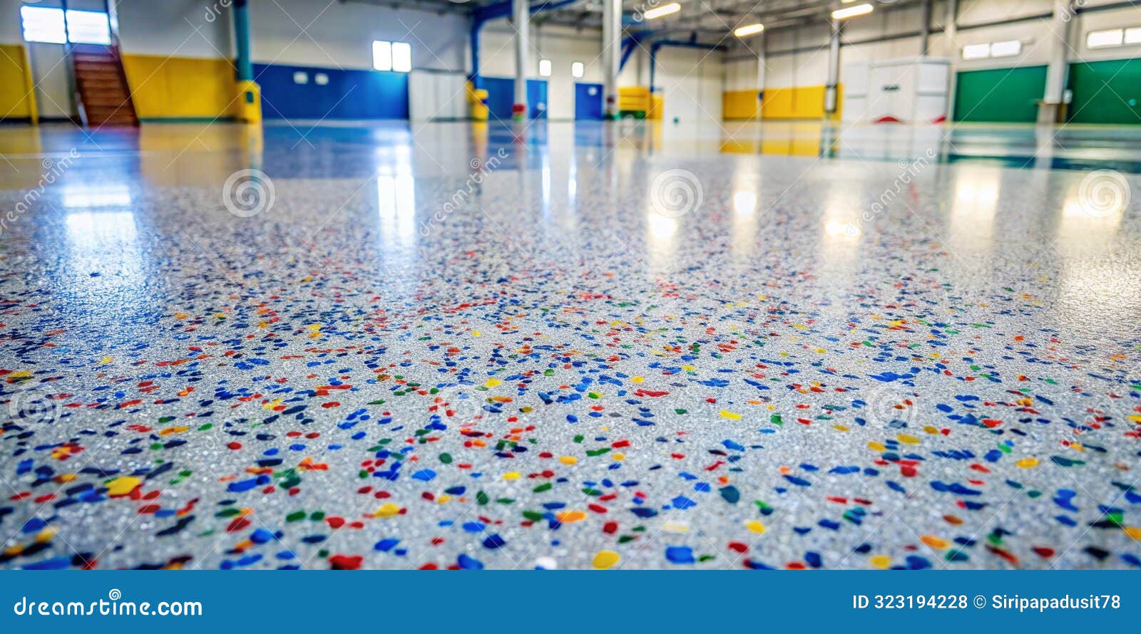 Flecks of Plastic Pieces in Epoxy Floor Coating Generative by AI Stock ...