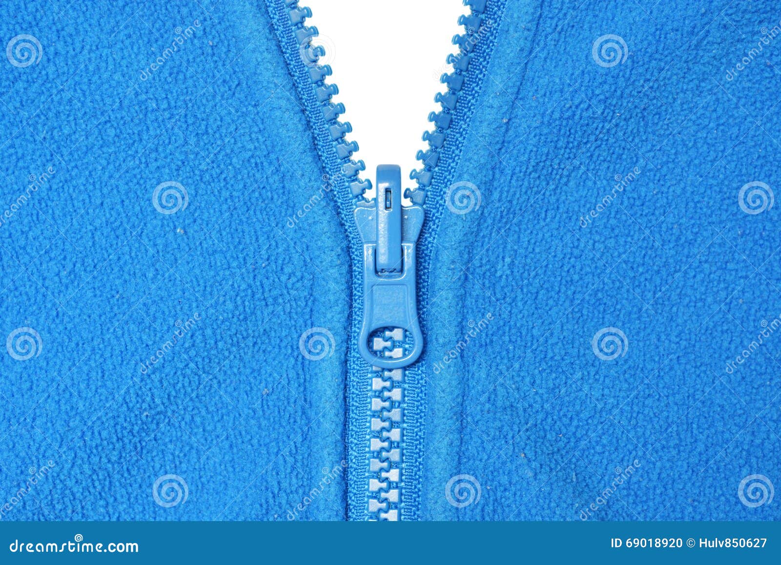 Fleece and Blue Zipper stock photo. Image of background - 69018920