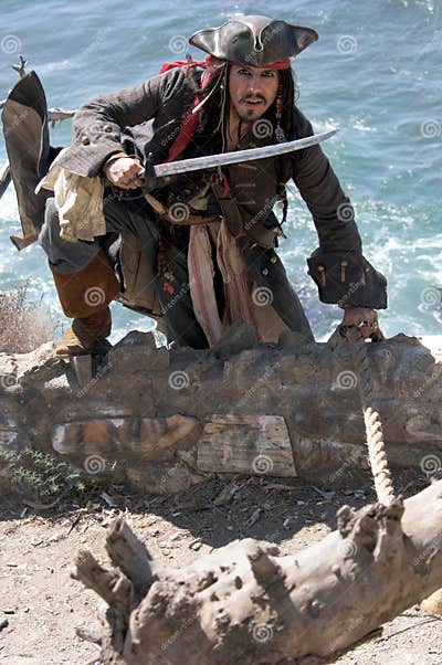 Fleeing Pirate stock photo. Image of captain, cliff, caution - 1336704