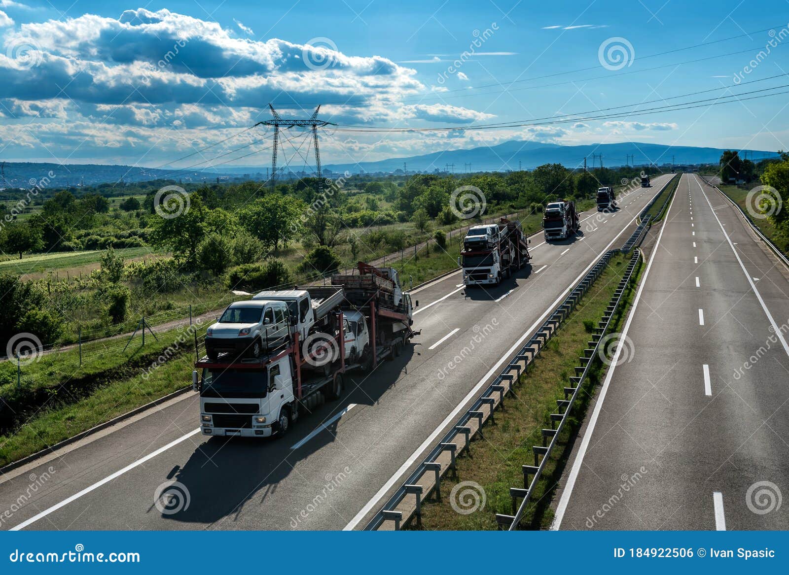 Fleet of Car Carrier Trailers or Auto Transport Trailers Stock Photo ... Fleet of Car Carrier Trailers or Auto Transport Trailers Stock Photo ...