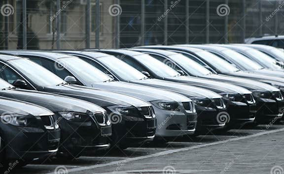 Fleet of cars stock image. Image of fronts, line, rent - 9163287