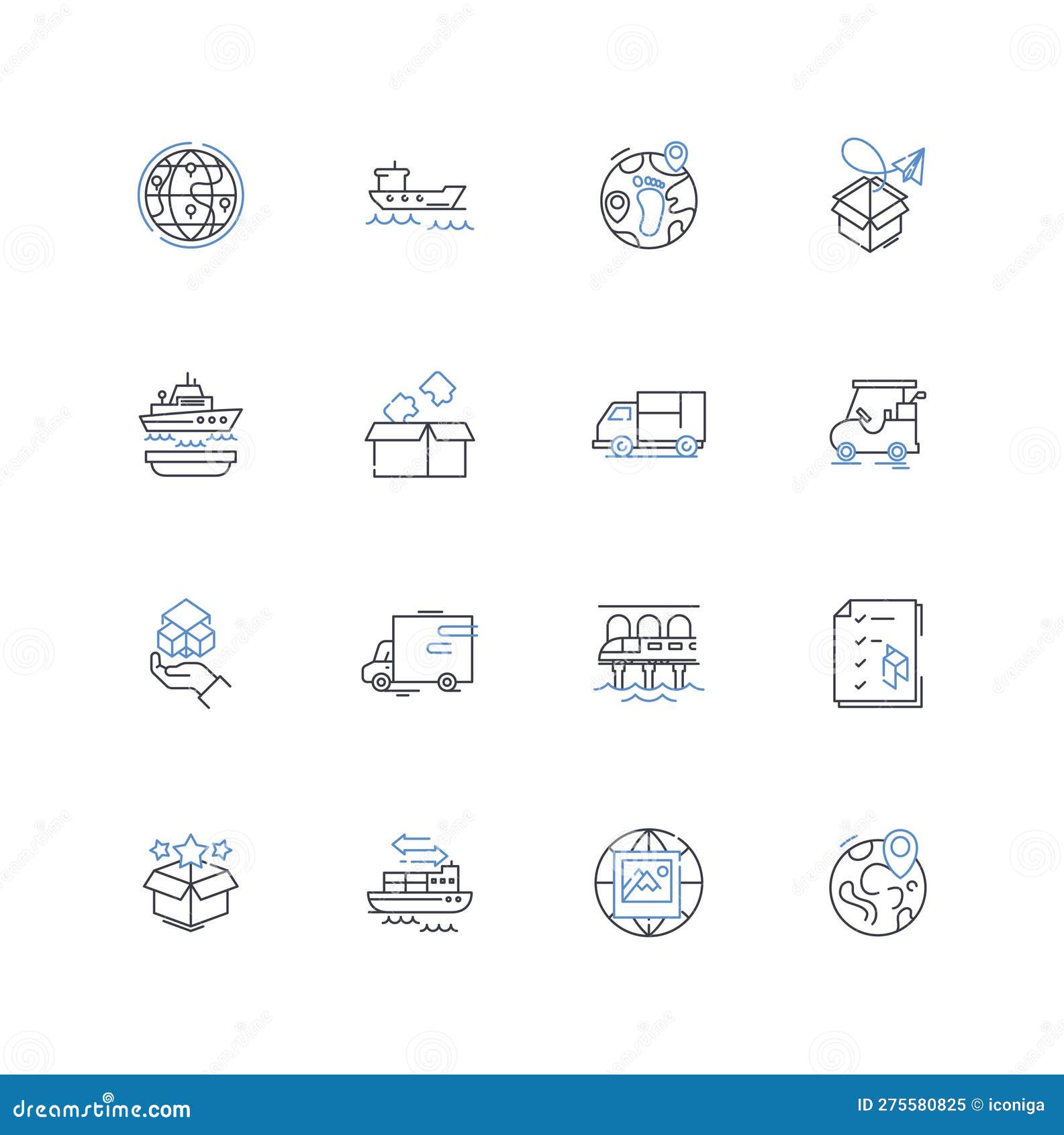 Fleet Messenger Line Icons Collection. Communication, Collaboration ...