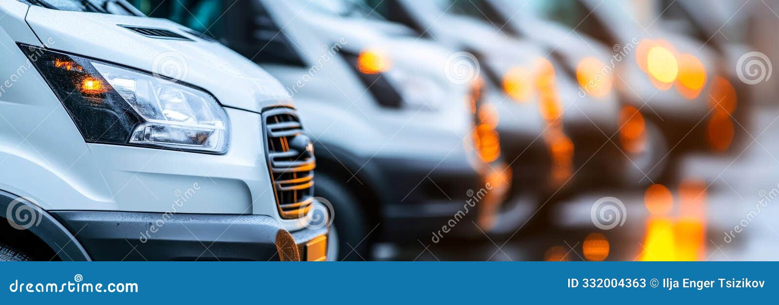 Fleet of New White Delivery Vans, Logistics and Transportation Industry ...