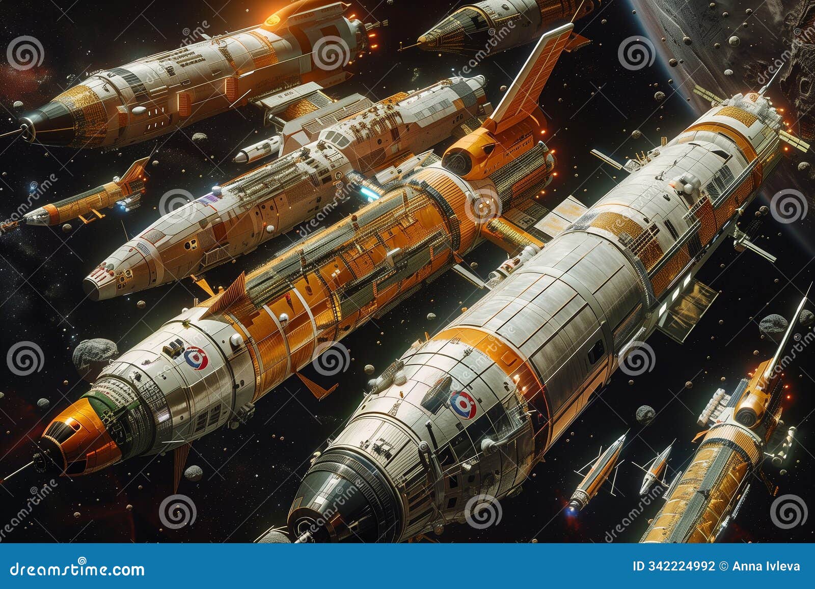A Fleet of Spacecraft Embarking on an Interstellar Journey To Explore ...