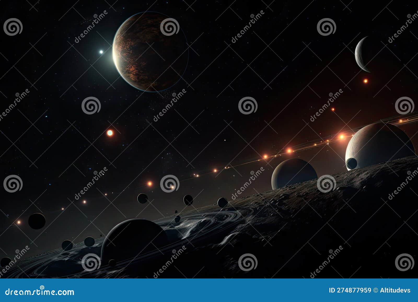 A Fleet of Spacecraft Exploring Distant Exoplanets, with Their ...