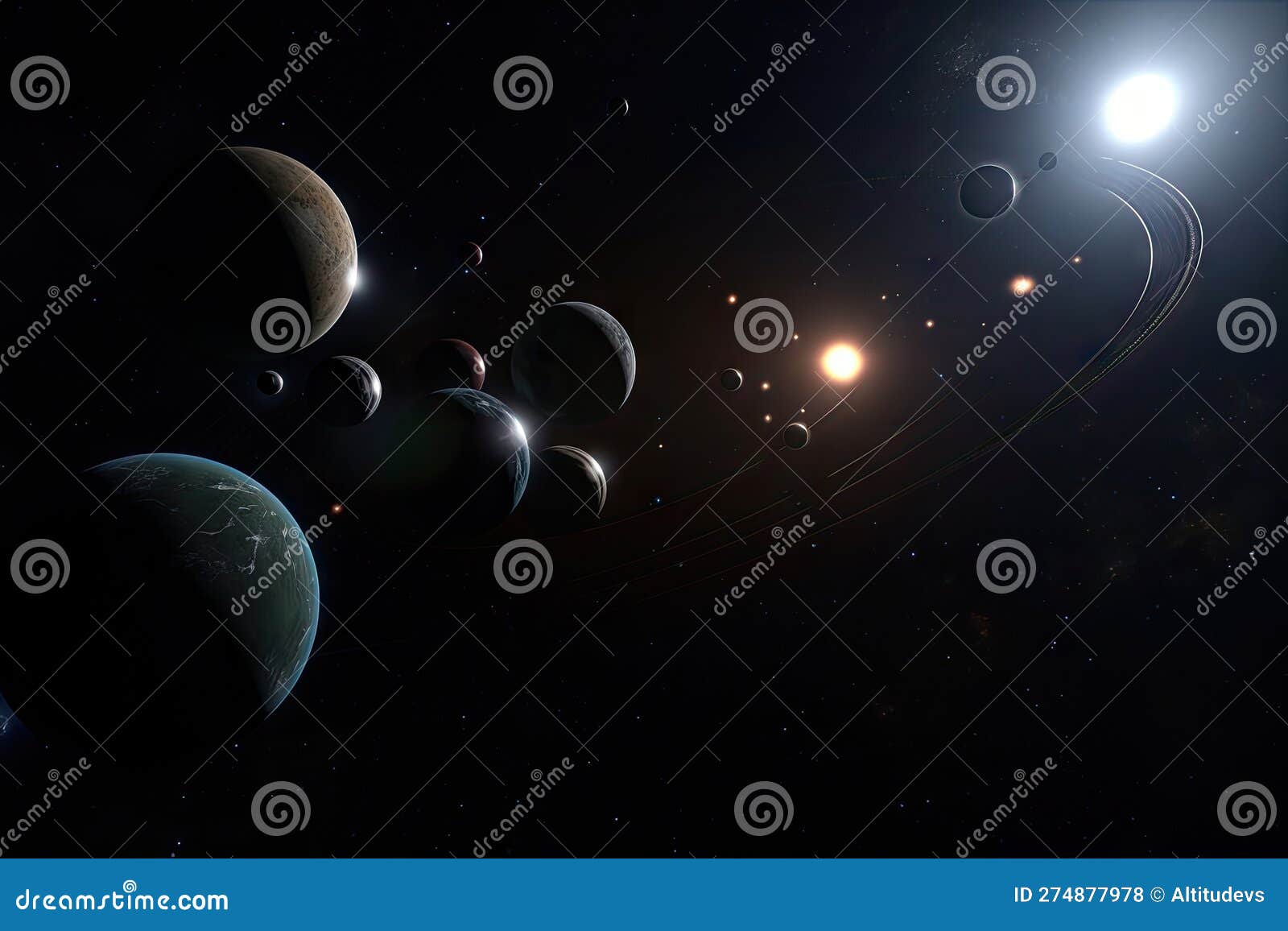 A Fleet of Spacecraft Exploring Distant Exoplanets, with Their ...