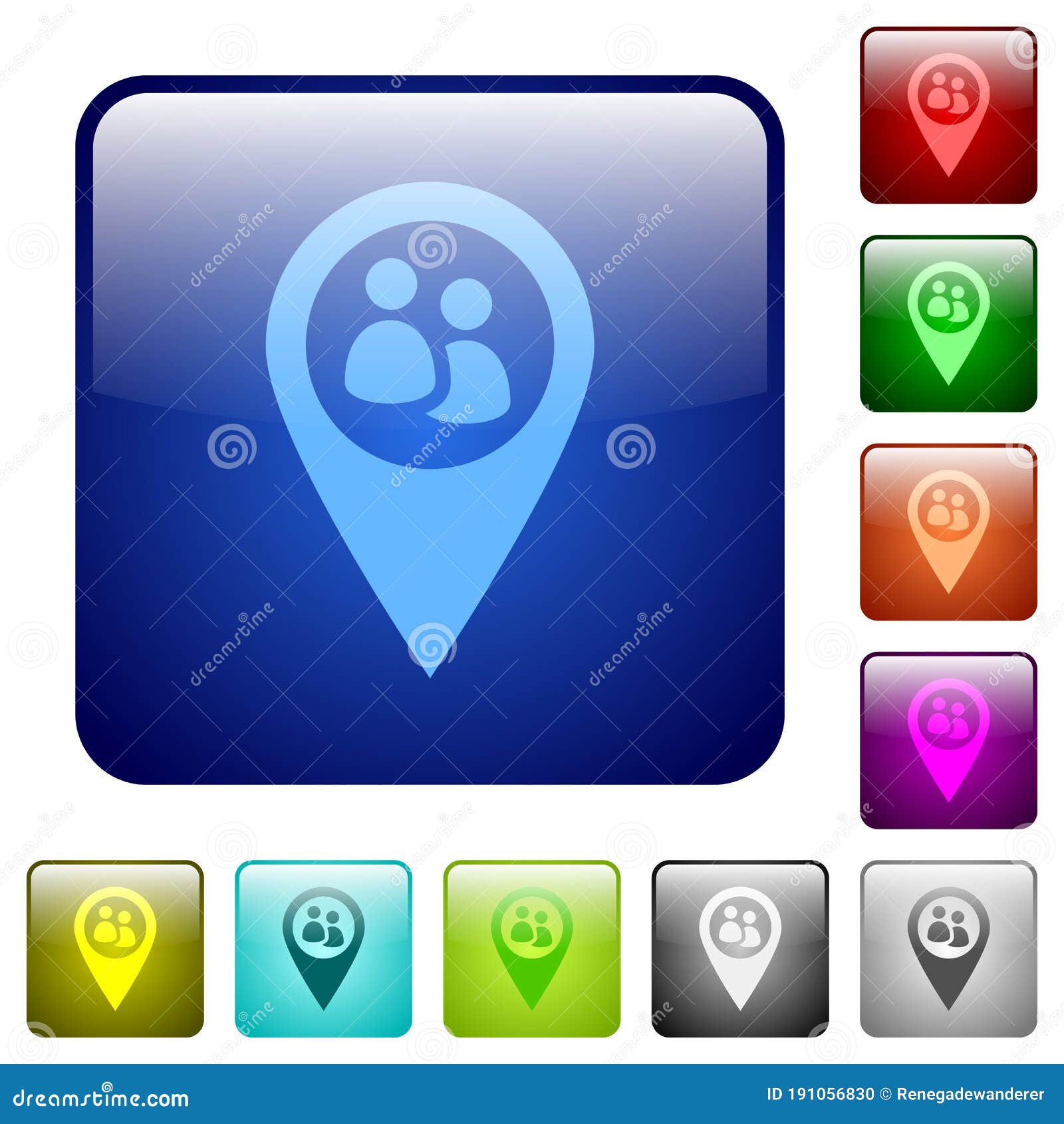 Fleet Tracking Color Square Buttons Stock Vector - Illustration of ...