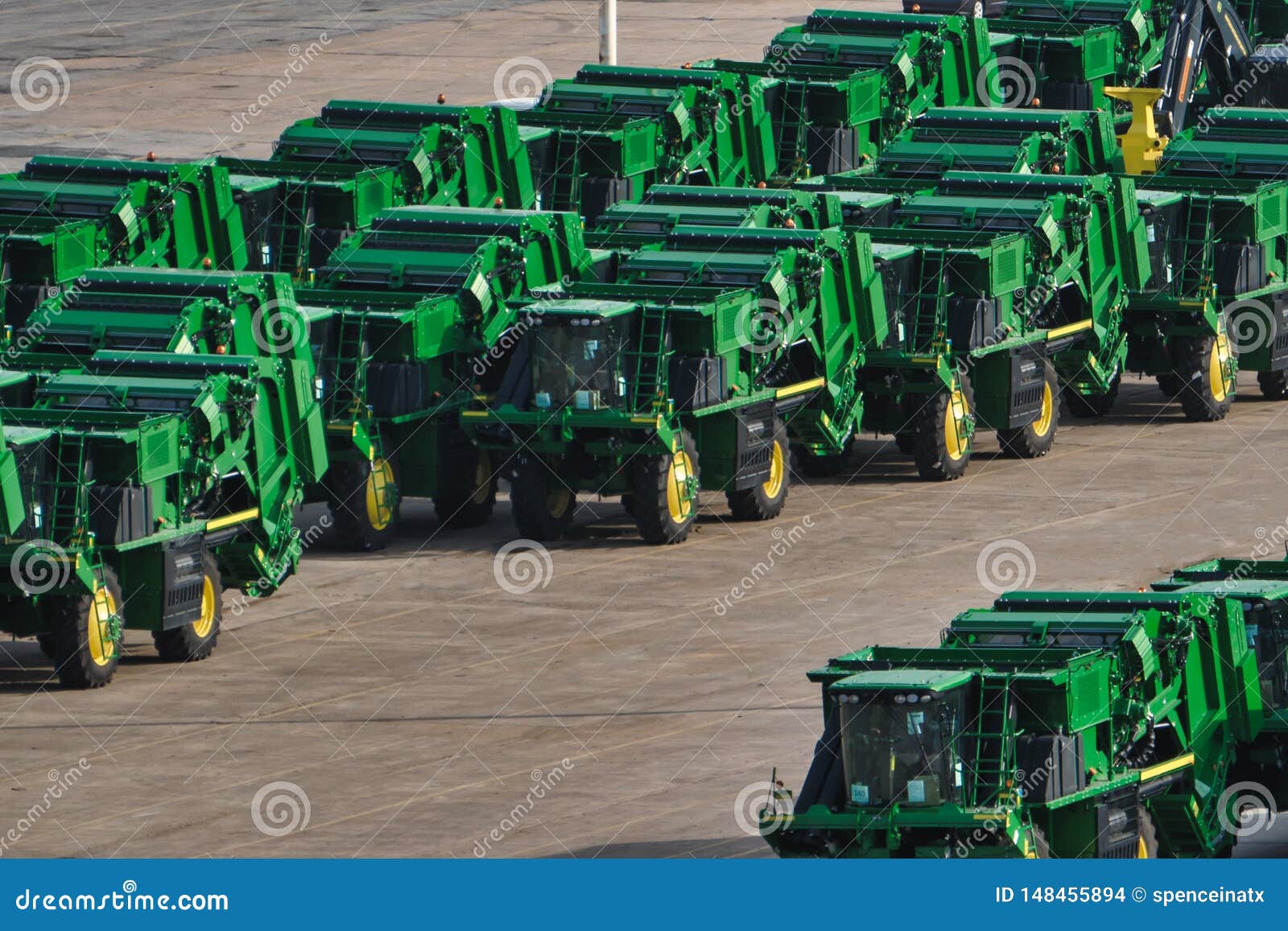 Fleet of Tractors Lined Up in a Shipping Yard Editorial Stock Image ...