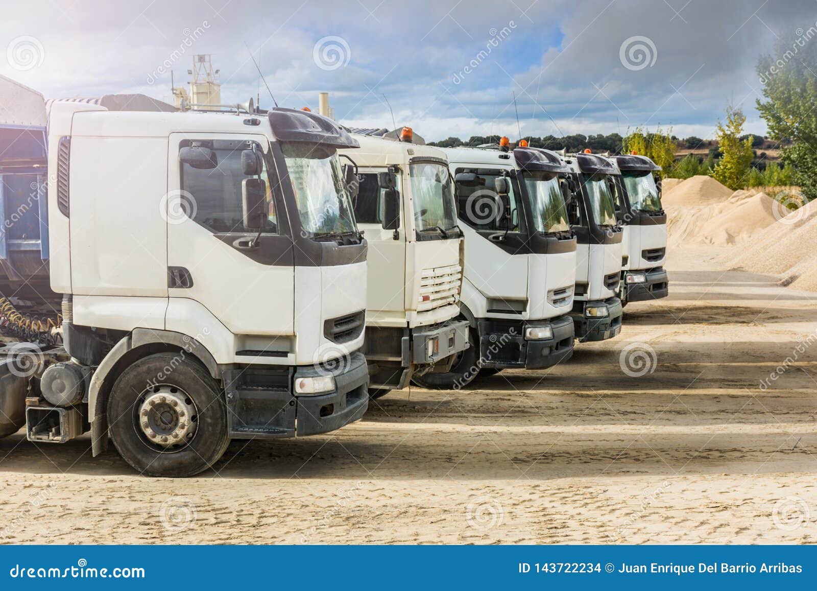 Fleet of Vehicles To Transport River Sand in a Mine Stock Photo - Image ...