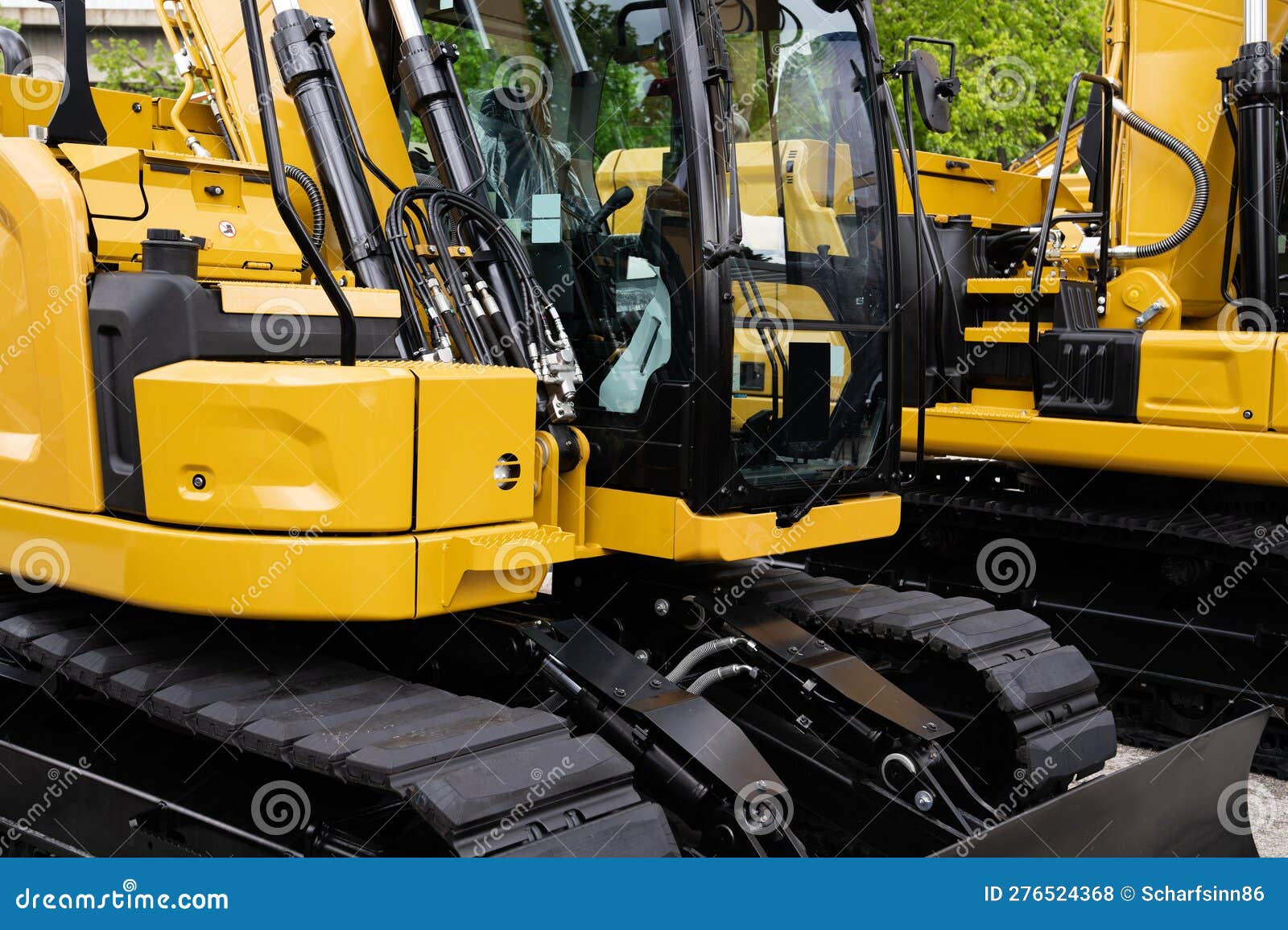 Fleet of Yellow Construction Machines. Stock Photo - Image of building ...