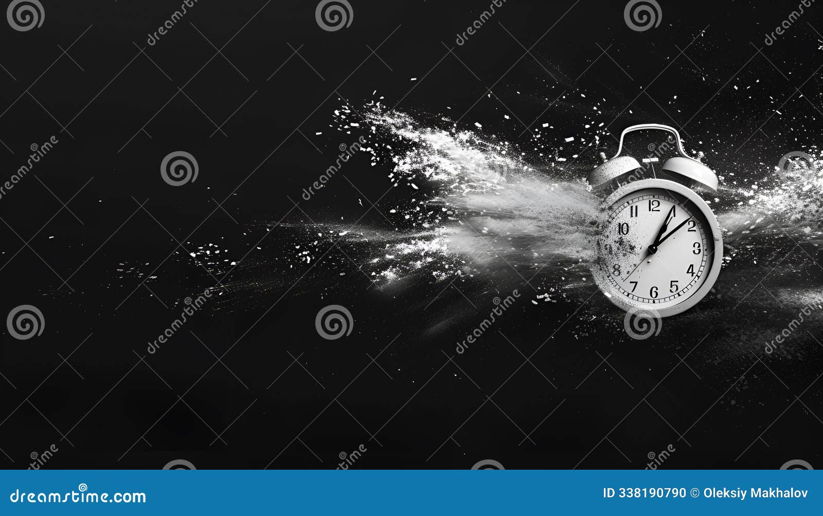 Fleeting Time Concept. Analog Clock Dissolving On Black Background ...