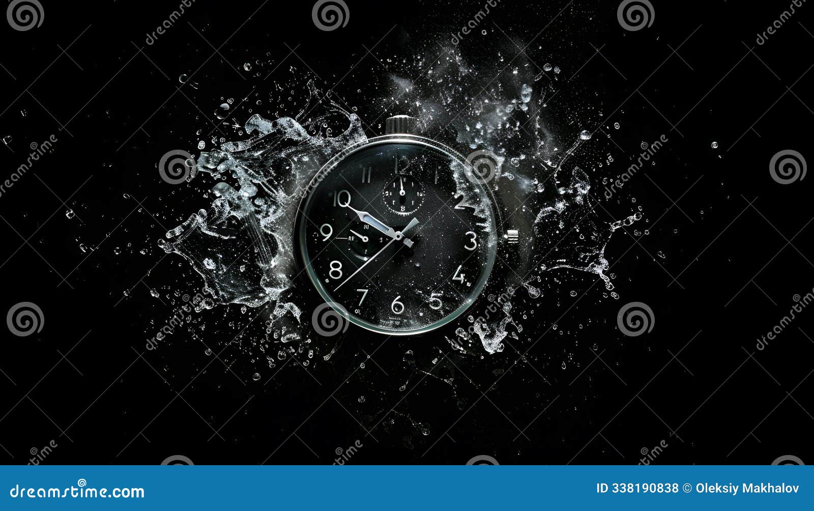 Fleeting Time Concept. Analog Clock Dissolving on Black Background ...