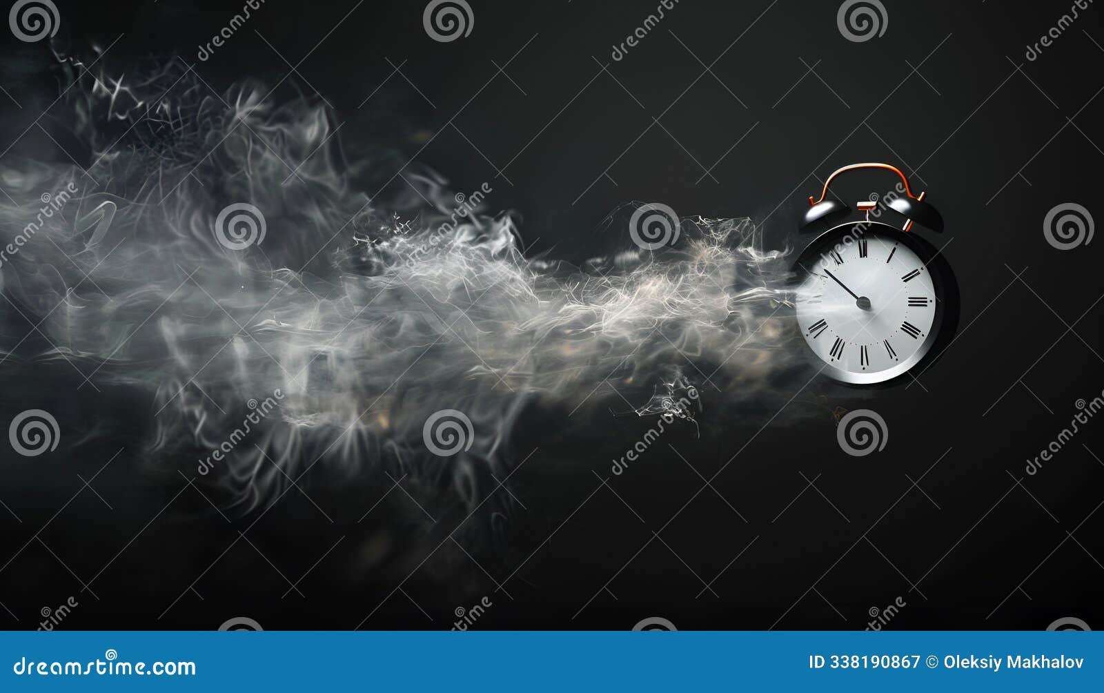 Fleeting Time Concept. Analog Clock Dissolving on Black Background ...