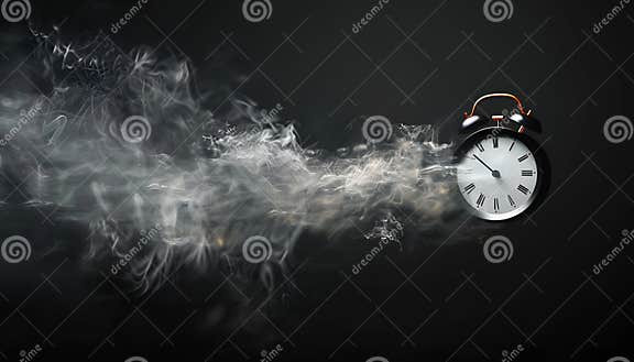 Fleeting Time Concept. Analog Clock Dissolving on Black Background ...