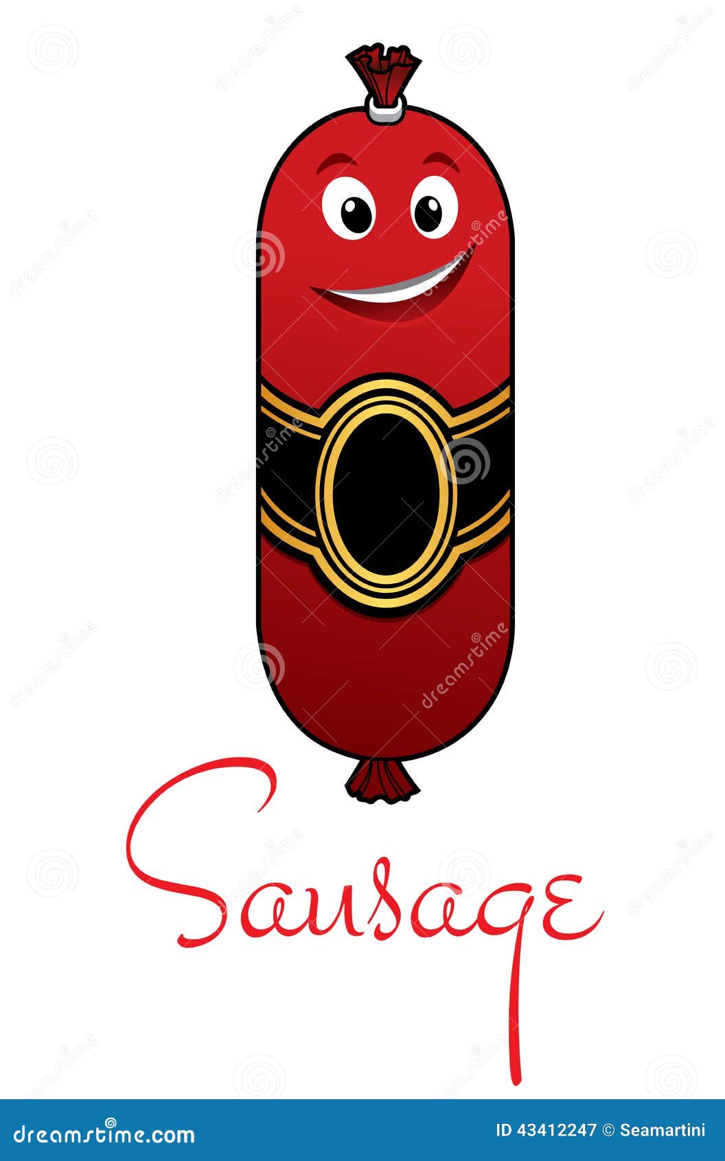 Fleischige Wurst Der Karikatur Vektor Abbildung - Illustration von ...