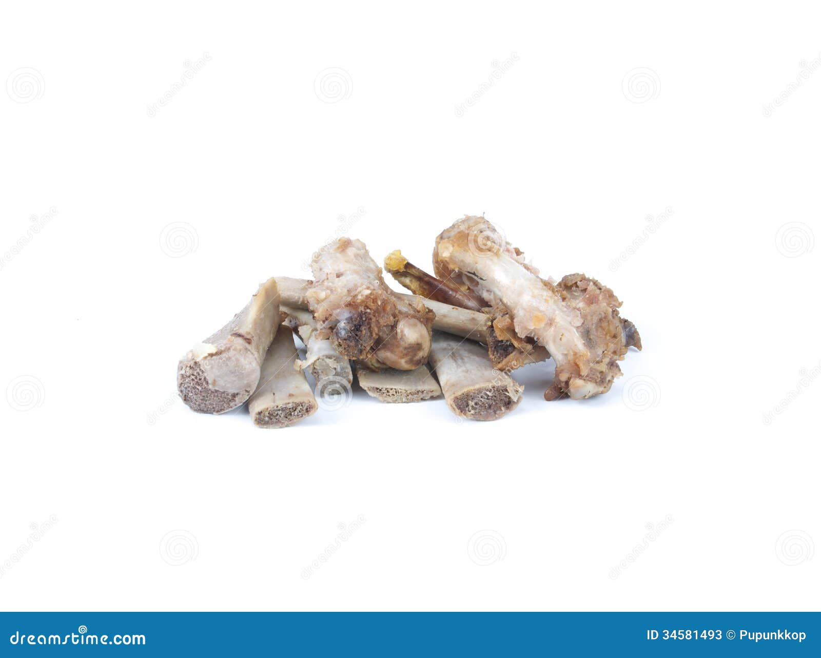 Fleischknochen lokalisiert stockbild. Bild von schinken - 34581493