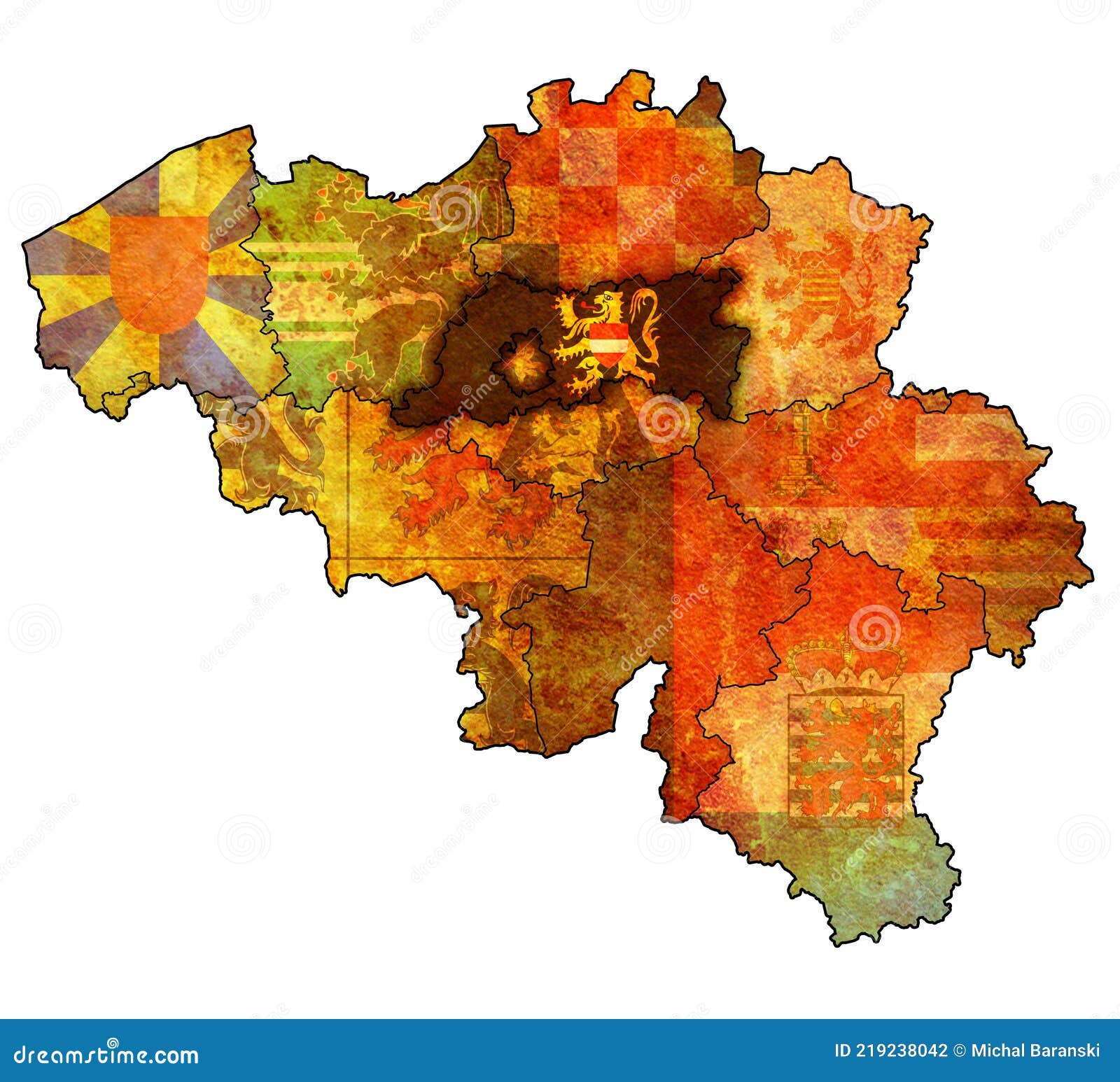 Flemish Brabant on Map of Belgium Stock Illustration - Illustration of ...