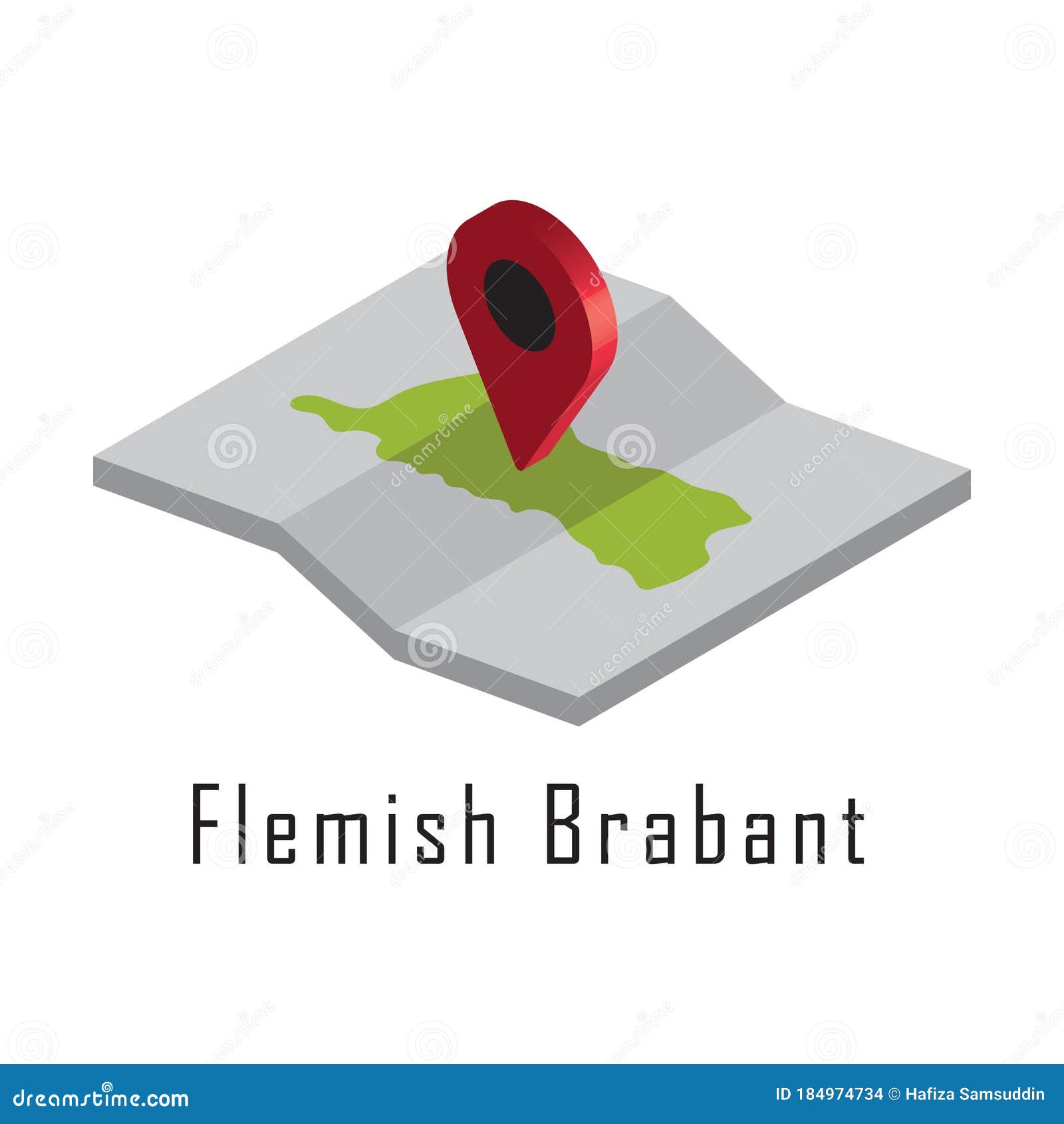 Flemish Brabant Outline Map Set - Belgian Version Vector Illustration ...