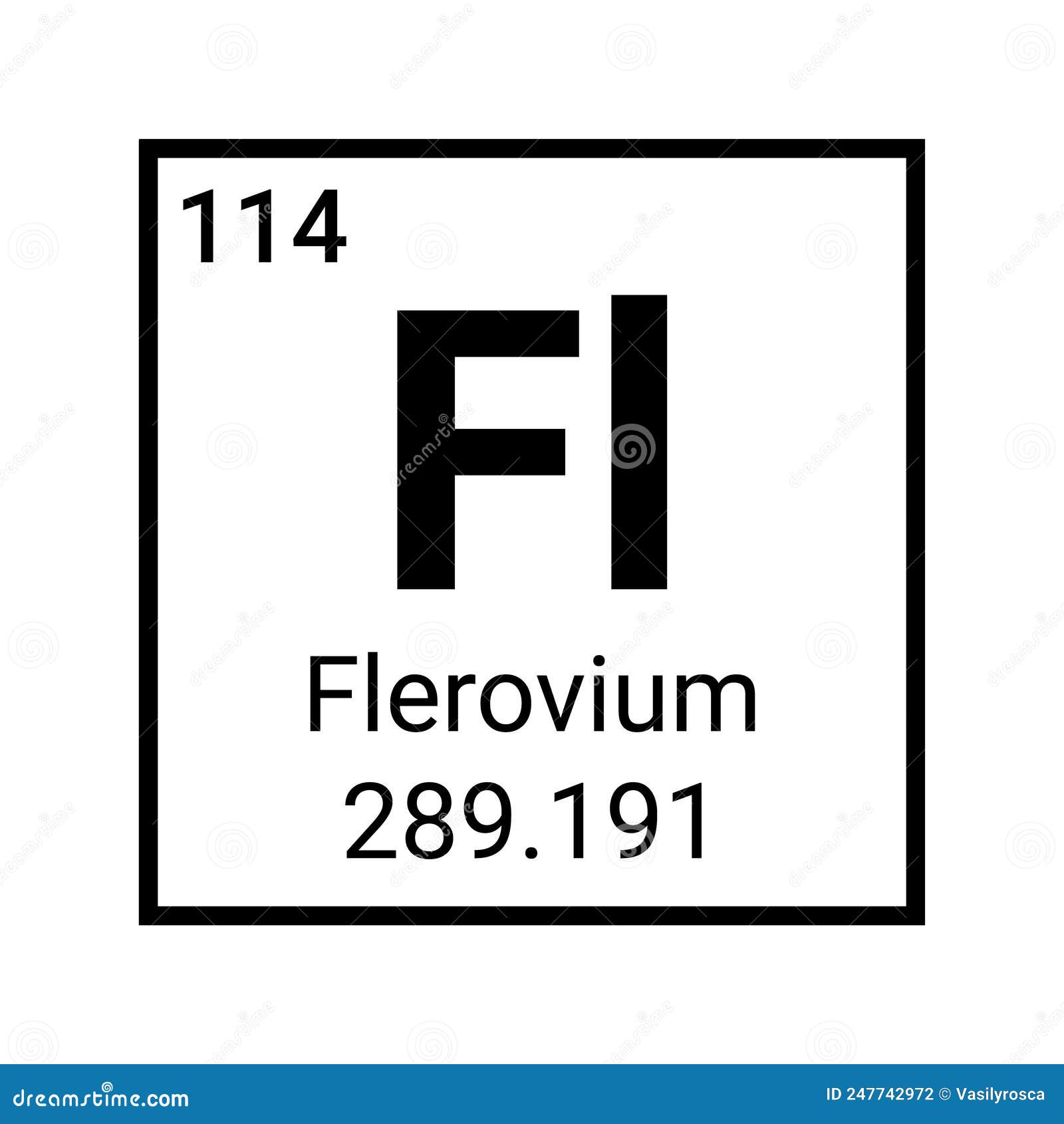 Flerovium Mendeleev Periodic Table Element Atomic Symbol Icon Cartoon ...