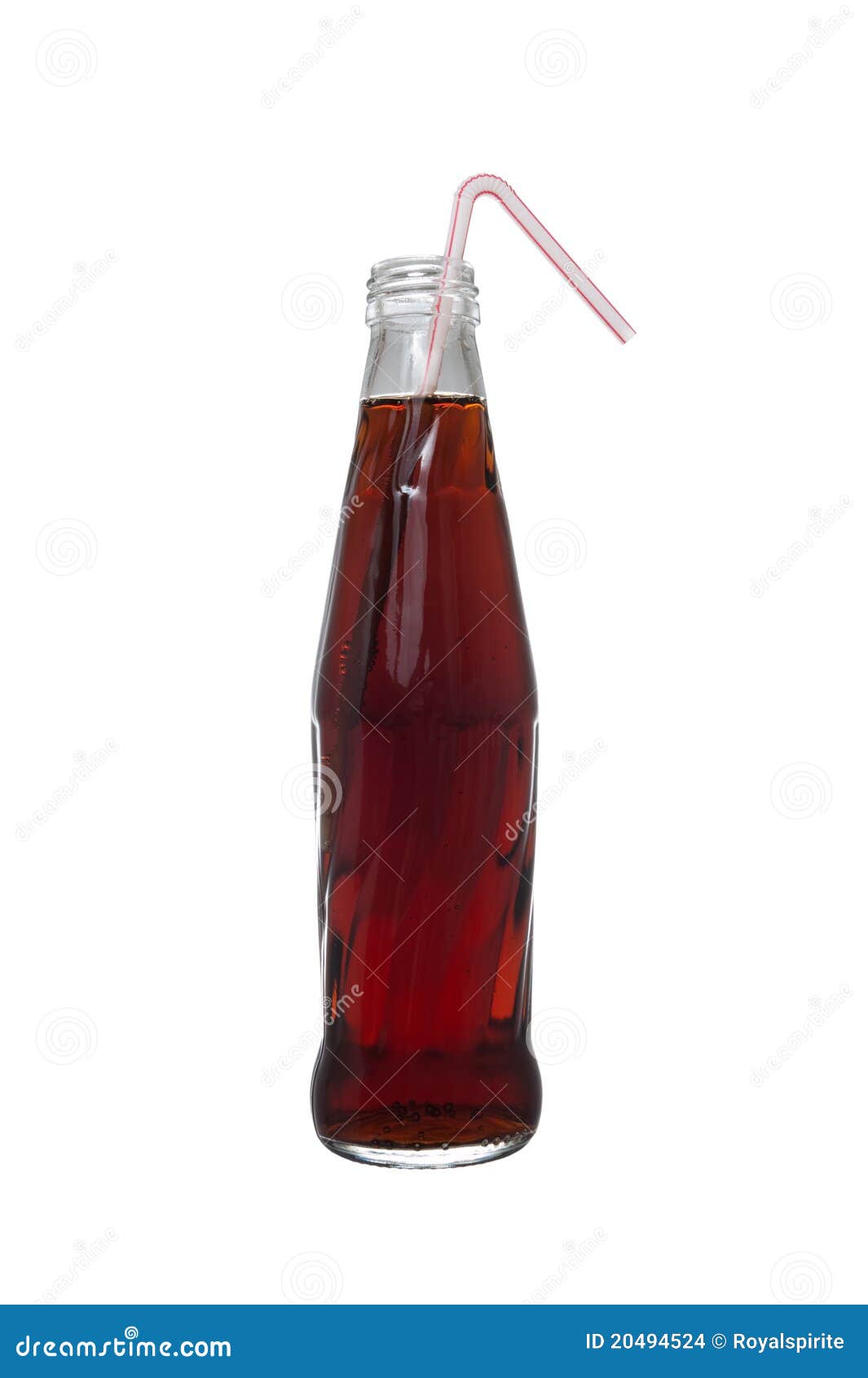 Fles soda met stro stock foto. Image of stro, geïsoleerd - 20494524