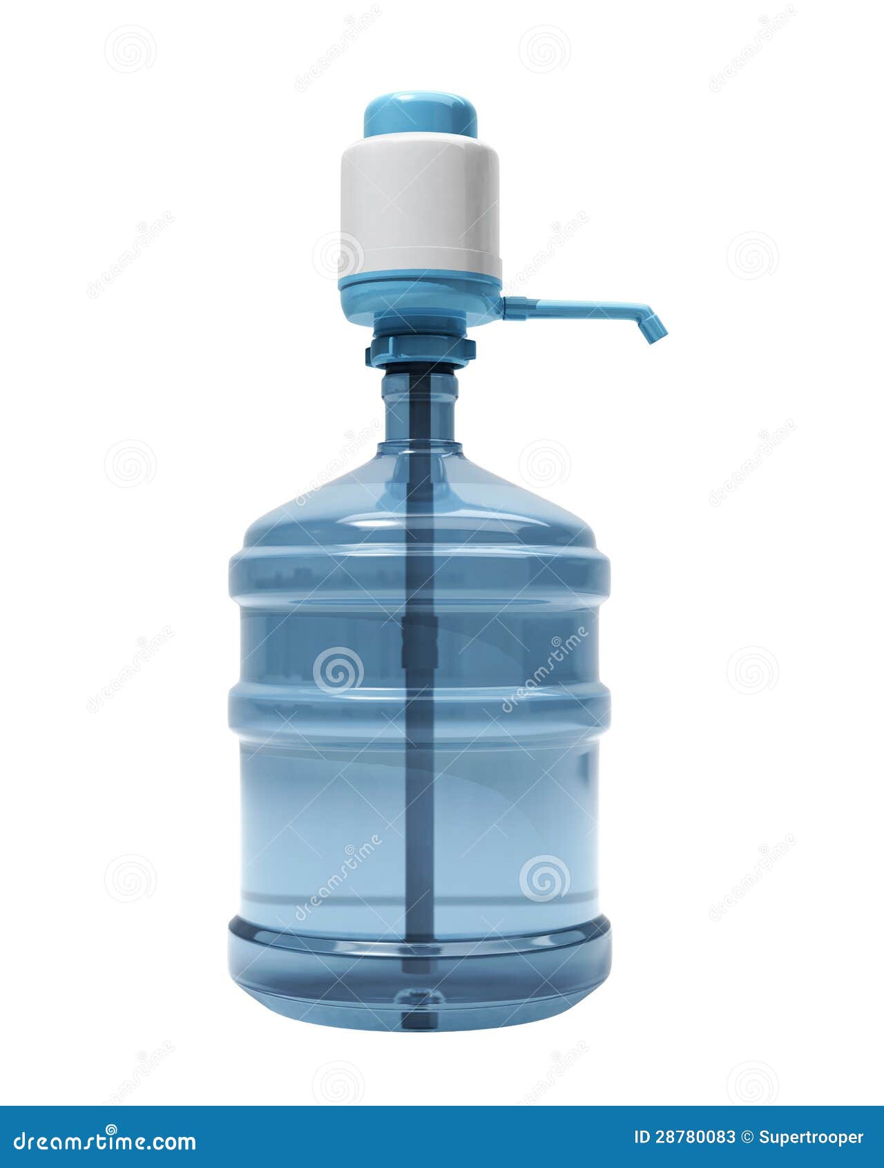 Fles water met de pomp stock afbeelding. Image of drinken - 28780083